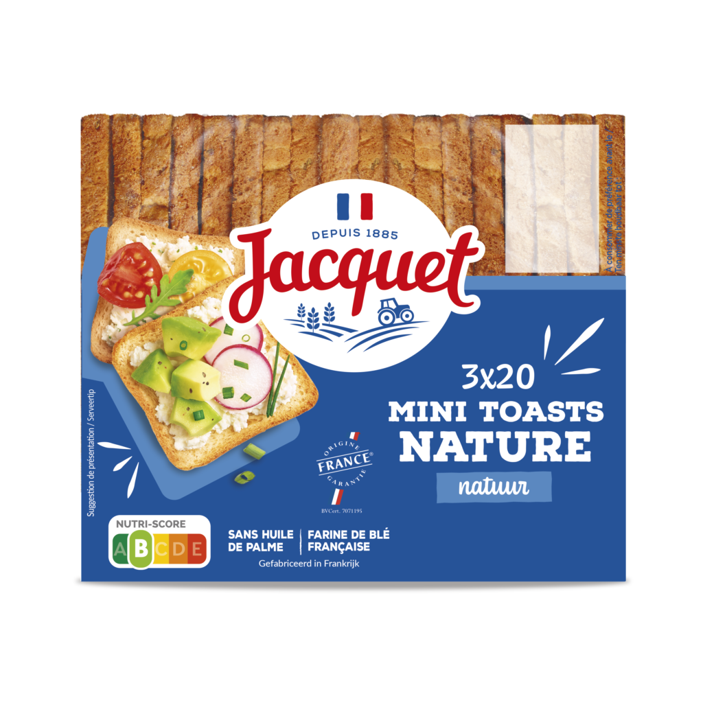 Mini Toasts nature : Sachet de 3 x 20 toasts - Pains Jacquet