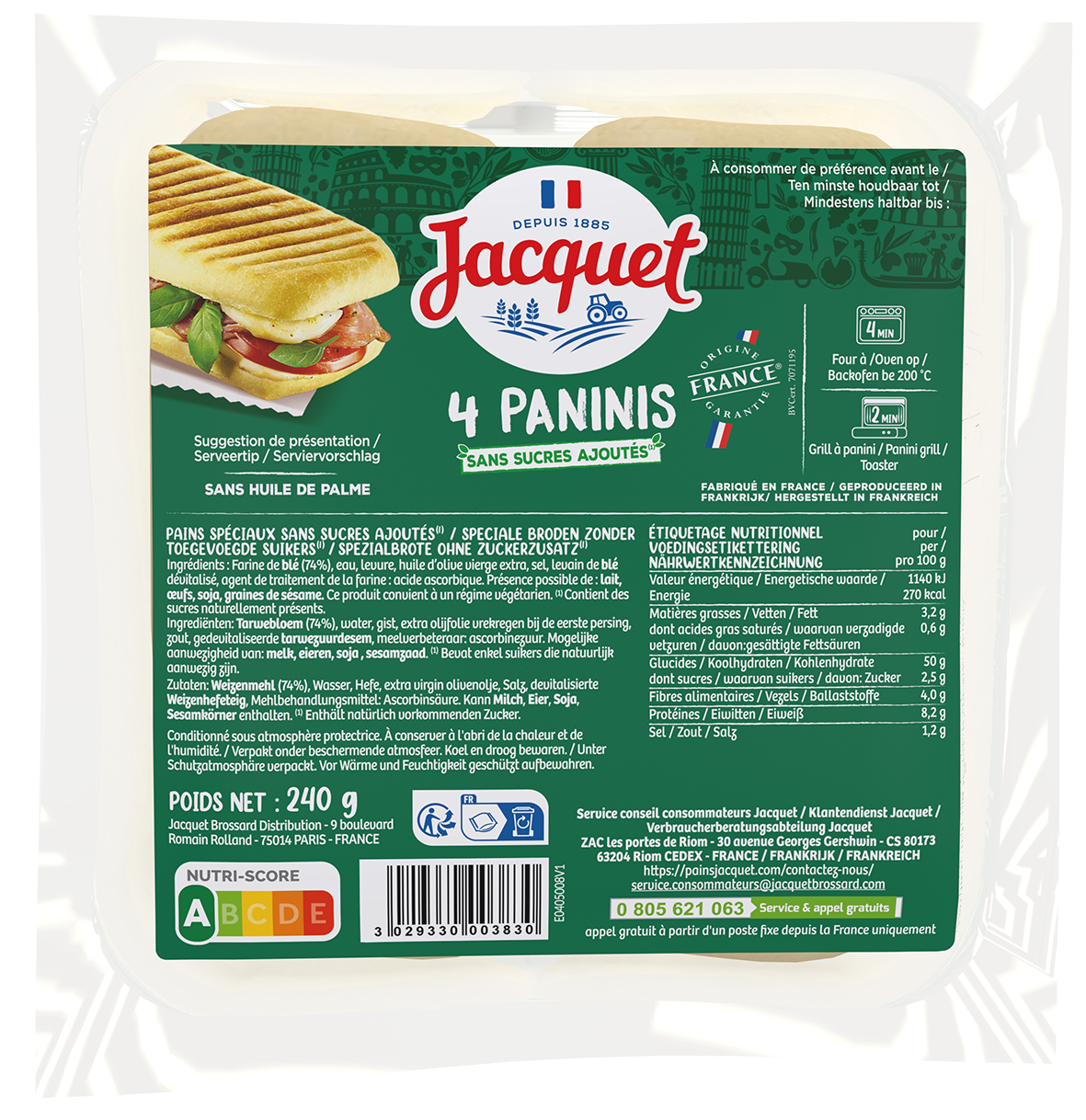 Pains à panini : Pain panini maison - Pains Jacquet