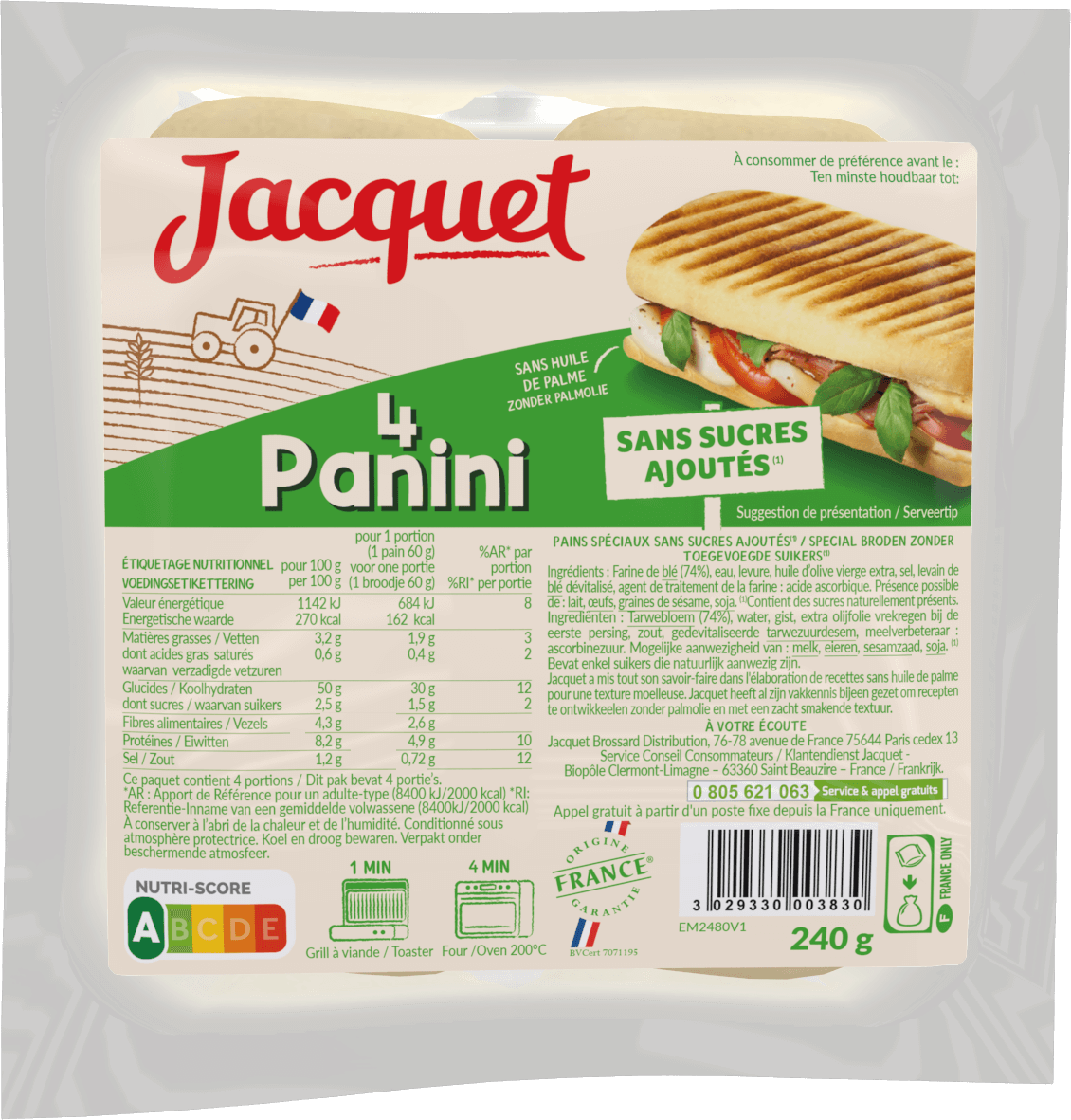 Pains à panini : Pain panini maison - Pains Jacquet