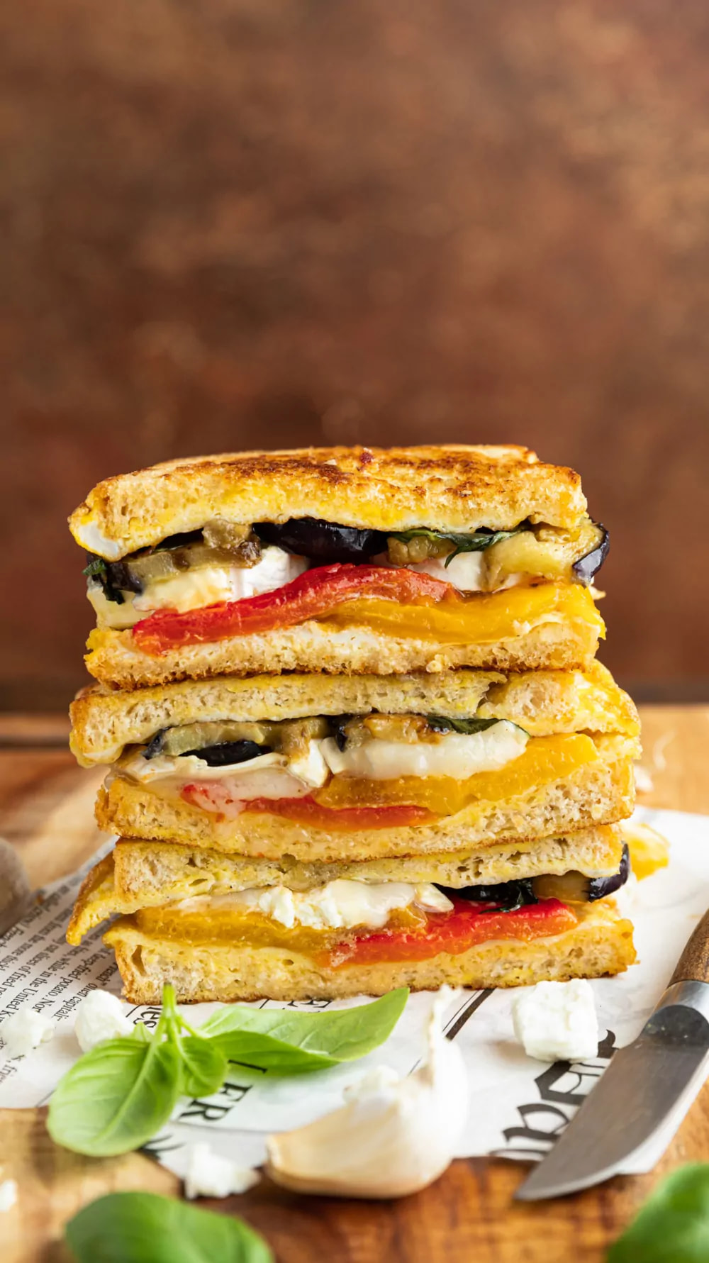Sandwich omelette, poivrons et aubergines grillés - Pains Jacquet