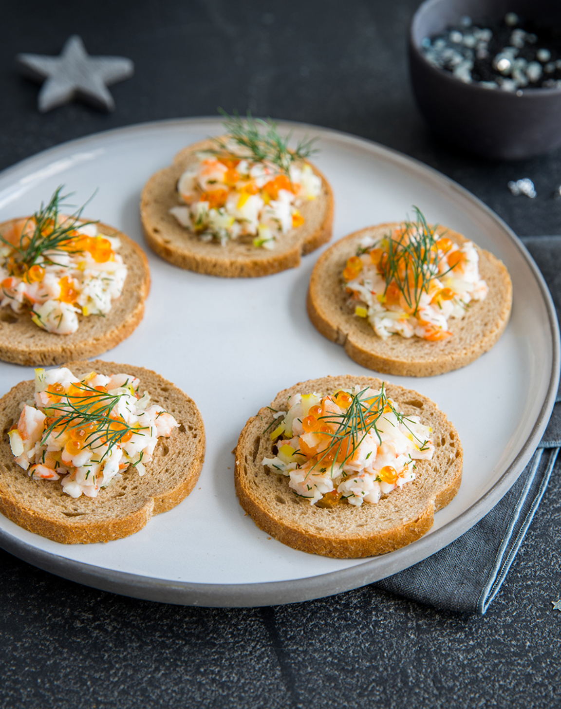 Toasts apéritifs, idée recette : Toasts de la mer - Jacquet