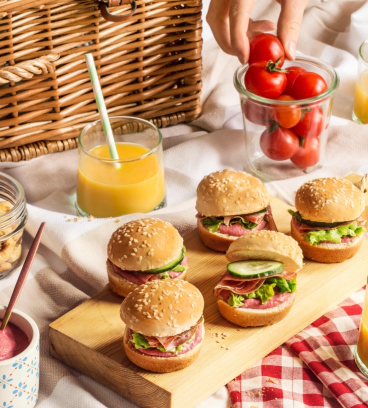 Mini burgers poire et roquefort - Pains Jacquet